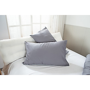 Discshi Bedding Duvet Cover Set 100% Cotton Full Size Breathable Durable Soft Comfy 3 PCS Comforter Cover Set with 1 Duvet Cover(86"x86") and 2 Pillow Covers(20"x30") (Grey)