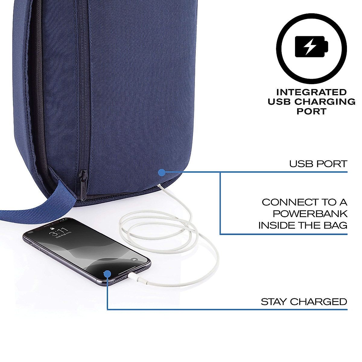 XDDesign Bobby Sling, Anti-Theft Backpack, Navy
