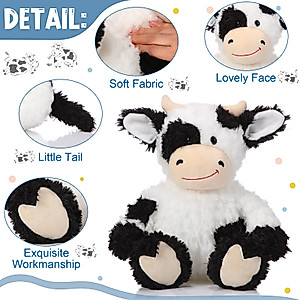 Aoriher 2 Pcs 10 Inch Cow Plush Stuffed Animal Toy Cute Soft Cow Plush Toy White and Black Cow Plush Great Birthday Gift for Boys Girls Birthday Party Office Home Decor