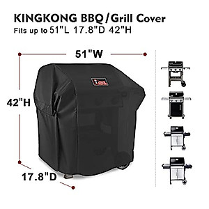 Kingkong 7139 Grill Cover for Weber Spirit II 300 and Spirit 200 Series (with Side Mounted Controls) Gas Grill Including Brush, Tongs and Thermometer