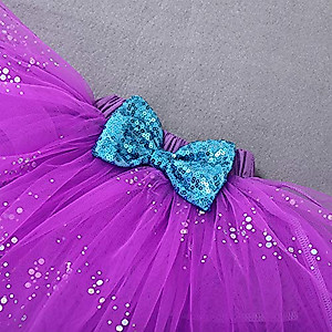 Mermaid 1st Birthday Outfit Baby Girl My First Birthday Cake Smash Photo Shoot Romper Little Mini Tutu Skirt Shiny Headband One Year Old Summer Nautical Ocean Themed Birthday Party Supplies Purple 1T