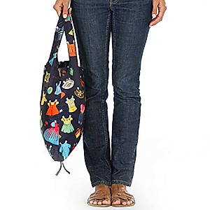 Envirosax Reusable Grocery Bags- Set of 3 Cute Retro-Designs, Foldable Quality Shopping Tote Bag, Eco-Friendly Polyester Washable For Travel, Shopping Multi use