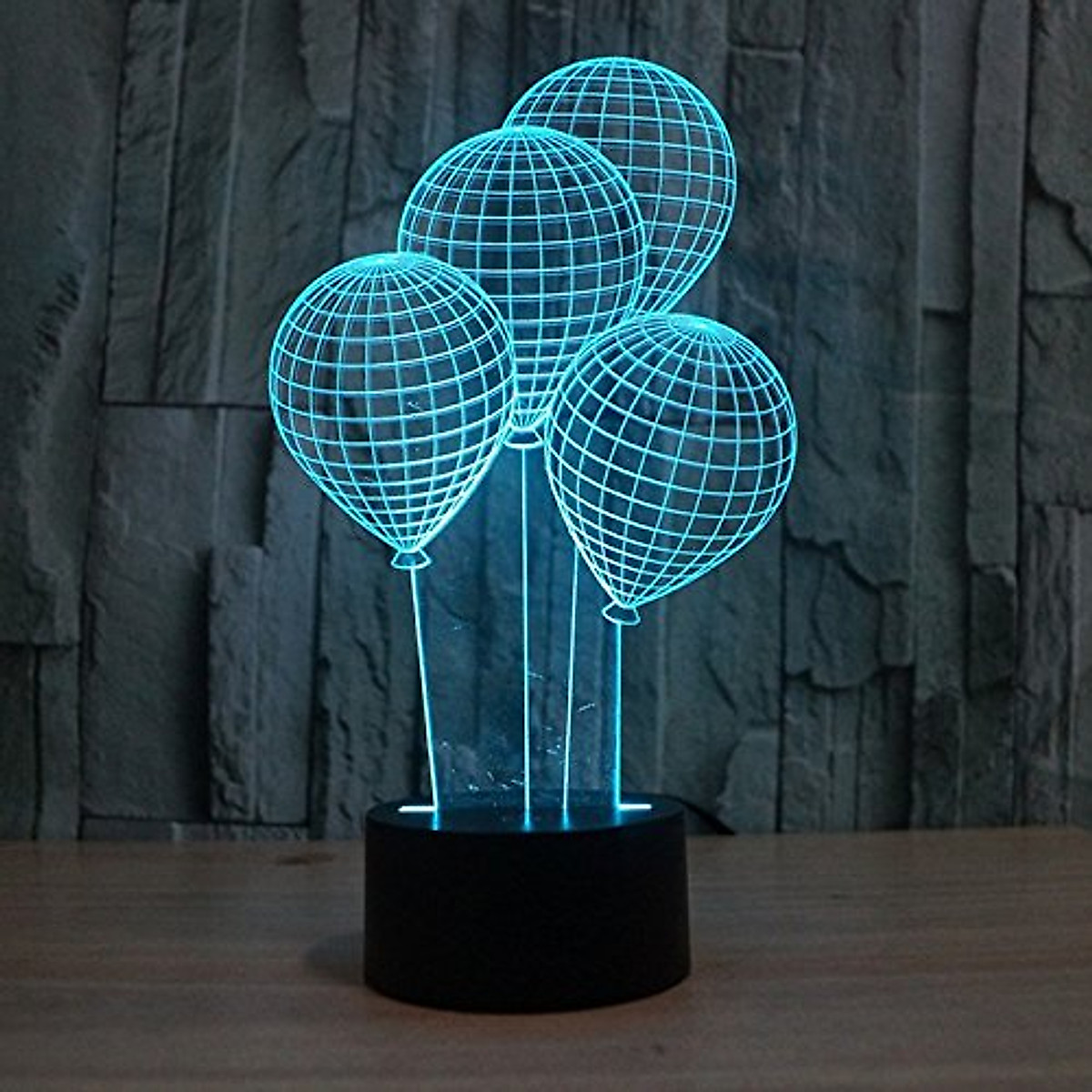 MOLLY HIESON 3D Balloon Ball Night Light Table Desk Optical Illusion Lamps 7 Color Changing Lights LED Table Lamp Xmas Home Love Birthday Children Kids Decor Toy Gift