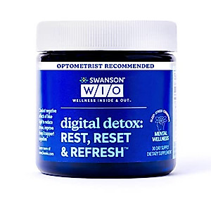 Swanson WIO™ Digital Detox: Rest, Reset & Refresh™ Sleep Better, Blue Light Defense, Mental Wellness, Less Stress, Lutein, Zeaxanthin, Lutemax® - 4 oz Bottle with 30 Softgels (30-Day Supply)