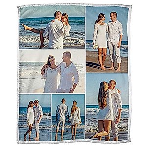 Customized Blanket Personalized Photo Throws Blanket for Kids or Adults, Custom Photo Blanket for Christmas, Birthday Gifts, Put Your Photo on a Plush Blankets 50x60 inch, 6 Photos Collage