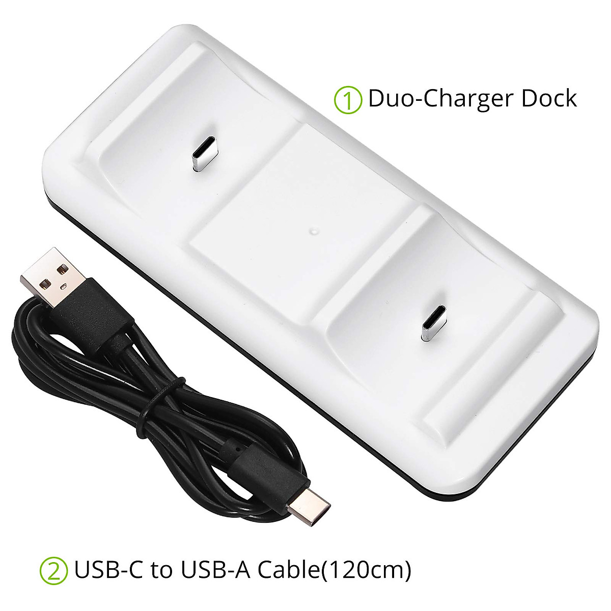 Mini PS5 Controller Charger, LiNKFOR Charging Dock Station for PS5, Fast Dual Charger Accessories for PlayStation 5 DualSense Controller with USB Cable, White