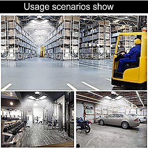 6 Pack LED Garage Lights,160W Deformable Garage Lights 16000Lumens Adjustable LED Garage Lighting,E26 Super Bright LED Garage Light 6000k Nature Light for Garage,Office,Warehouse