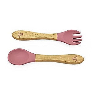 Luxekids Silicone Baby Feeding Set - Silicone Baby Led Weaning Supplies - Baby Bowls and Spoons First Stage - Utensils for Toddler - Dinnerware Dish Set for Eating Solid Food - 8 Piece Set (Dark Pink)