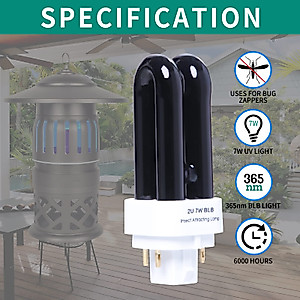 amgolibi 41050 Replacement Light Bulb 7 Watt 3.6 Inches Overall Length Compatible with Dynatrap DT1050 DT1100 DT1200, 4 Pack