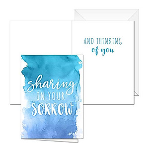 Canopy Street Watercolor Sympathy Cards / 24 Comfort And Peace Note Cards / 6 Colorful Designs With Blank White Envelopes / 4 5/8" x 6 1/4" Thinking Of You Greeting Cards