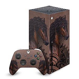 Head Case Designs Officially Licensed Simone Gatterwe Mechanical Gear Steampunk Horse Vinyl Sticker Gaming Skin Decal Cover Compatible with Xbox Series X Console and Controller Bundle