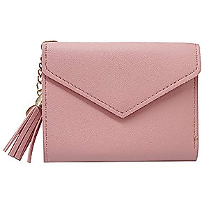 lomaifoer Small Wallet for Women，Ultra Slim Pu Leather Credit Card Holder Clutch Wallets for Women(pink)