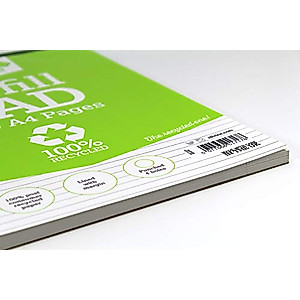 Silvine Everyday Refill Pad Recycled Wirebound Ruled Margin 160pp 70gsm A4 Ref RE4FM [Pack of 6]