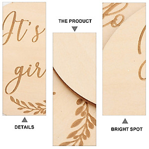 Abaodam Amosfun 2Pcs Its A Girl Sign Wood Baby Monthly Cards Milestone Discs Baby Shower Party Decorations for Gender Reveal Baby Announcements(10cm)