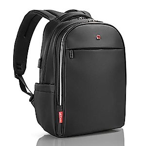 all4way Premium Laptop Backpack for Women Men - USB Quick Charge RFID 17"- Swiss Design Anti-Theft, Waterproof with Rain Cover for Business Travel College - Durable & Soft 1680d Polyester