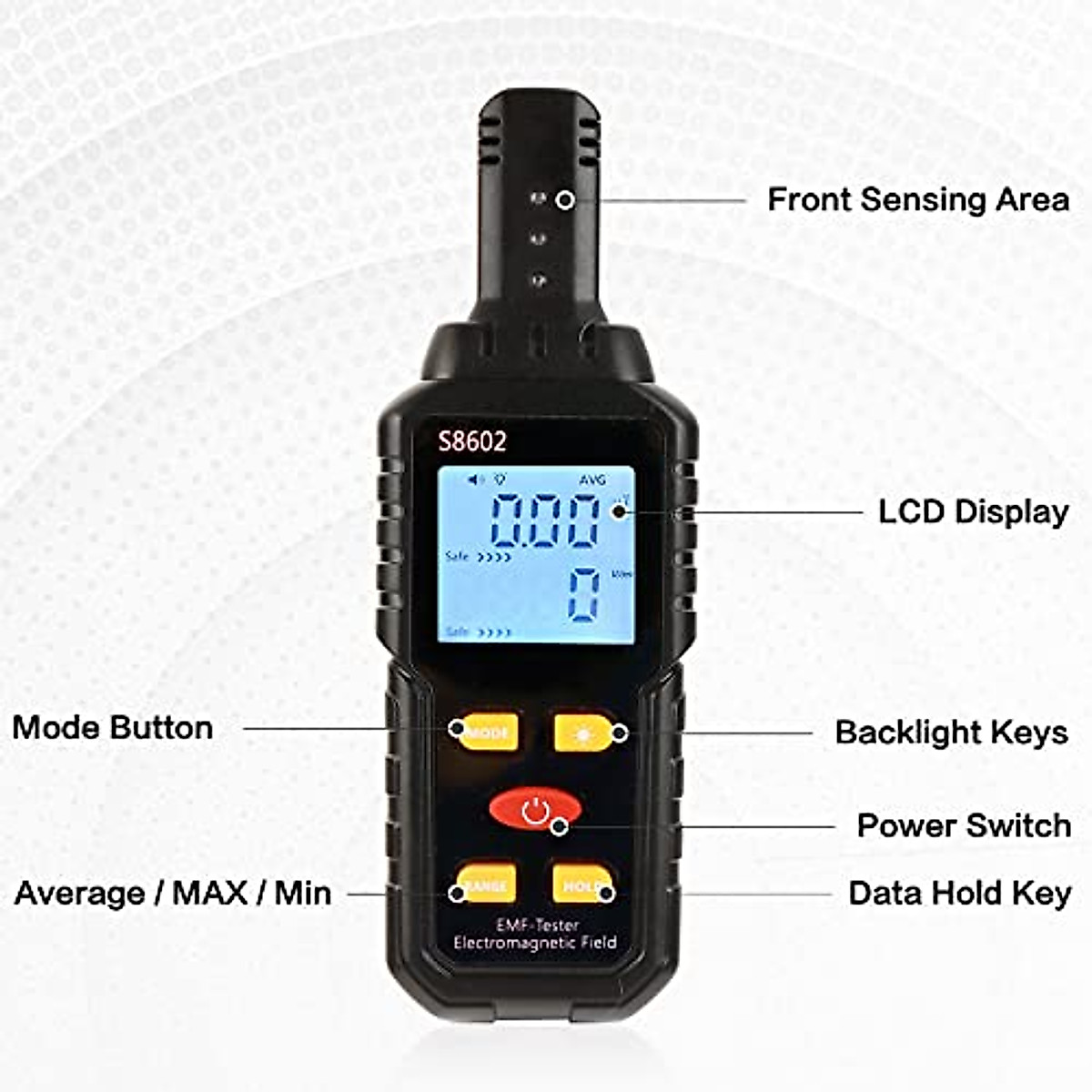 EMF Meter, Rechargeable Digital Electromagnetic Field Radiation Detector Hand-held Digital LCD EMF Detector, Great Tester for Home EMF Inspections, Office, Outdoor and Ghost Hunting