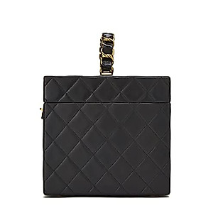 CHANEL, Pre-Loved Black Quilted Lambskin Vanity Large, Black