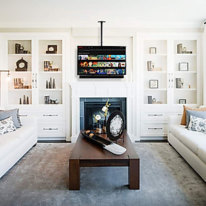 VIVO Manual Flat Ceiling TV Mount for 23 to 55 inch Screens with Universal Sound Bar Bracket, TV and Soundbar Mount Combo, Mount-KIT-VCSB2