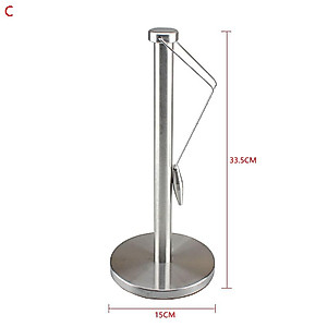 Stainless Steel Kitchen Roll Paper Towel Holder Bathroom Tissue Stand Napkins Rack Home Kitchen Storage Paper Towel Stand (Style C)