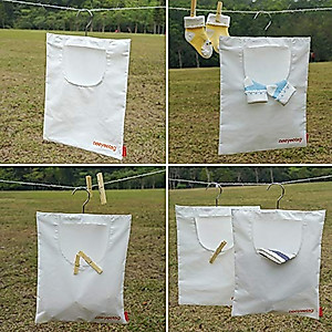 Neeyeetag Clothespins Large Size 3.74 Inch 40 Pack and Medium Size 2.3 Inch 40 Pack, Natural Bamboo Heavy Duty, with a Hanging Canvas Bag