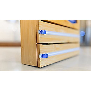 Bamboo Ziplock Bag Organizer, Kitchen Food Storage organizer, Baggie organizer for Kitchen Plastic Bag Storage, Foil, Plastic Wrap, Gallon, Quart, Sandwich, Snack