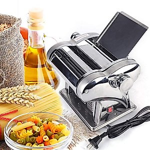 PIAOCAIYIN Dough Sheeter, Commercial Electric Dough Roller, 110V Stainless Steel Electric Noodle Making Pasta Maker, Electric Pasta Machine, Dough Sheeter Machine for Home Restaurant
