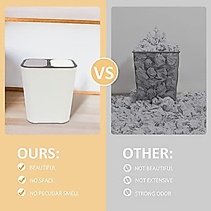 Zerodeko Dual Trash Can Plastic Kitchen Garbage Can 2 Compartment Classified Rubbish Bin Recycle Dustbin for Home Kitchen White