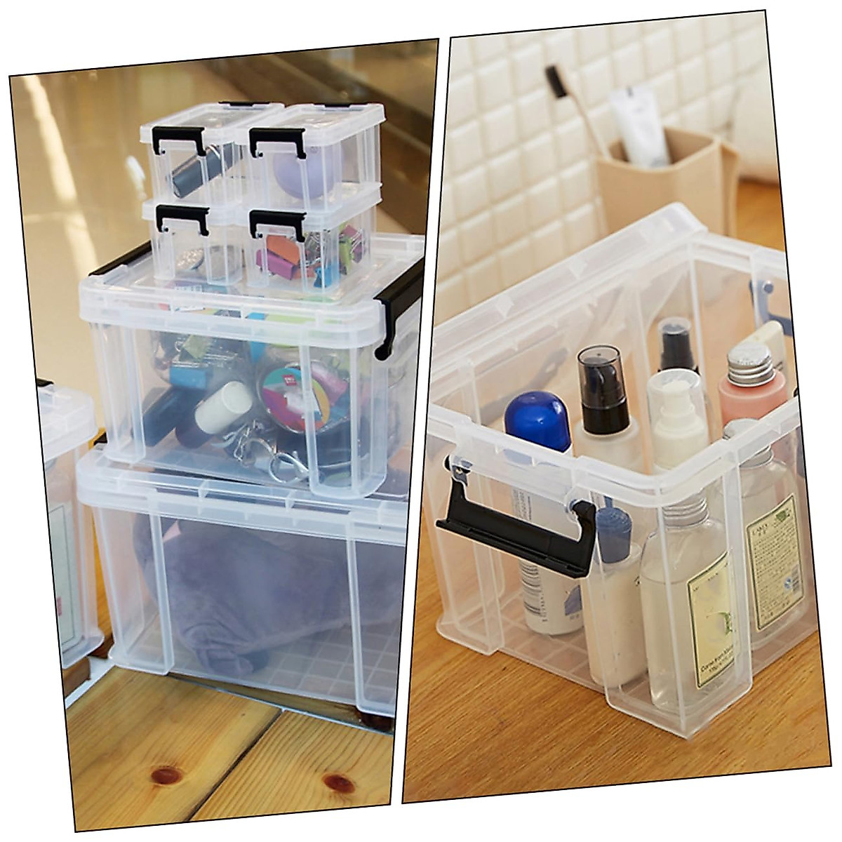 CHILDWEET 5pcs Boxes Tote Bags Portable Mini Bin Mini Screws Bins Small Sundries Case Small Plastic Tote Mini Bins Clear Mini Sundries Organizer Mini Plastic Tote Pp Storage Container