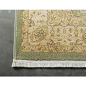 Unique Loom Edinburgh Collection Classic Oriental Traditional French Floral Country Inspired Design Area Rug, 5' 1" x 8' Rectangle, Light Green/Cream