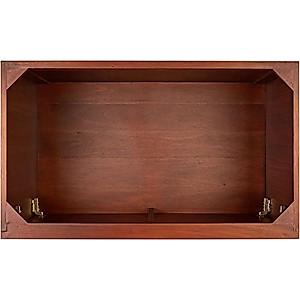 Signature Hardware 953364-36-RUMB-8 Novak 36" Free Standing Single Vanity Set with Mahogany Cabinet, Vanity Top and Rectangular Undermount Vitreous China Sink - 8" Faucet Holes