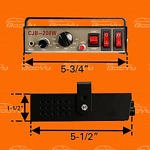 BooYu 12V 200W 9 Tones Police Emergency Warning Siren PA System [Handheld Microphone][Hands-Free][2 x 10A Switches] Capable with Any 8 Ohms/100-200 Watt Horn Speaker (Speaker Not Included)