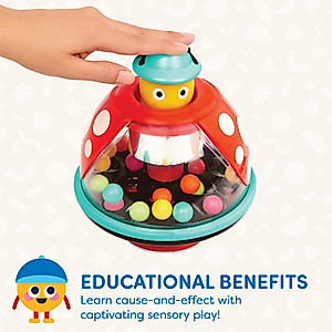 Battat – Ladybug Toy – Ball Popping Toy – Toy For Toddlers – 20 Small & Colorful Balls – 12 Months + – Ladybug Pushtop