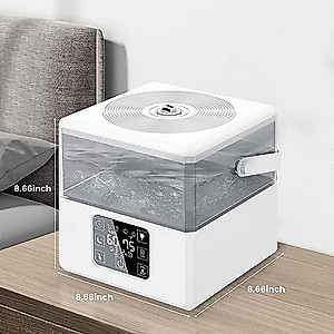 TOPNERIC Humidifiers for Bedroom, 6L Top Fill Humidifier Large Room Cool & Warm Mist Humidifiers for Home Baby Nursery Indoor Plants, Quiet Air Humidifier with Timer, Smart Mode, 360° Nozzle, Light