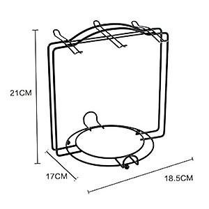 BUJIATANG 2 in 1 Tea Cup Holder Stand with Saucer Holder Stainless Steel Mug Tree Rack for 6 Mugs Metal Wire Coffee Cup Rack for Kitchen Black