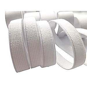 Mixed Size 3 Yards 1/2" 3/4" 1" White Flat Elastic Band Sewing Clothing Accessories Nylon Webbing Garment Trousers Costumes Craft DIY