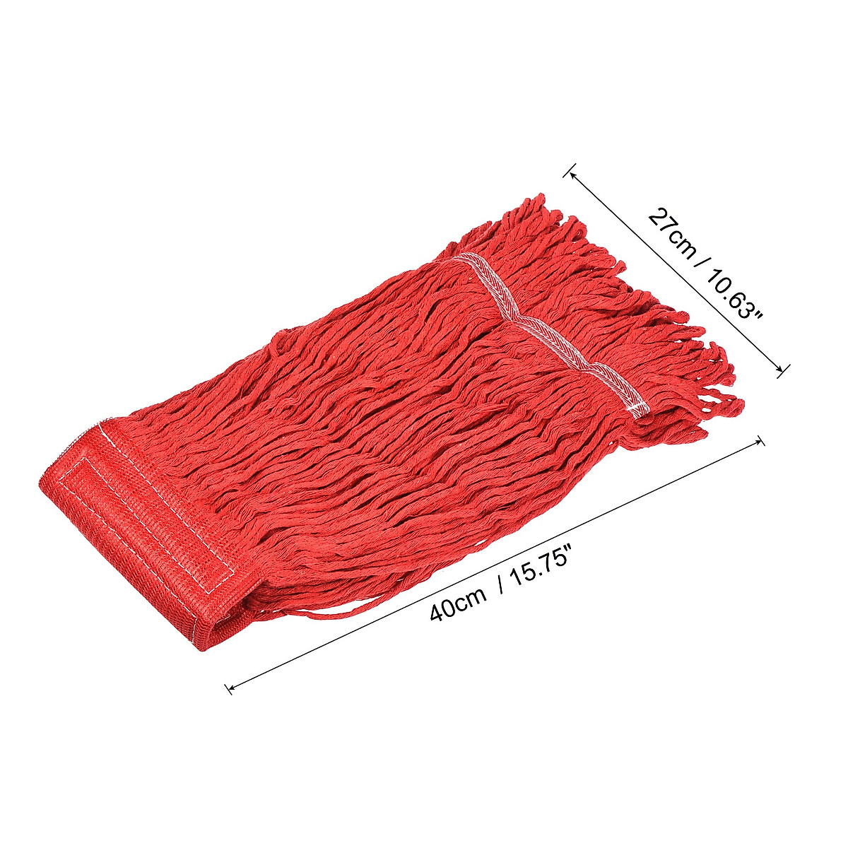 MECCANIXITY Commercial Mop Heads Replacement 40x27cm Cotton Yarn for Wet/Dry Mop Floor Cleaning Pads, Red Pack of 2