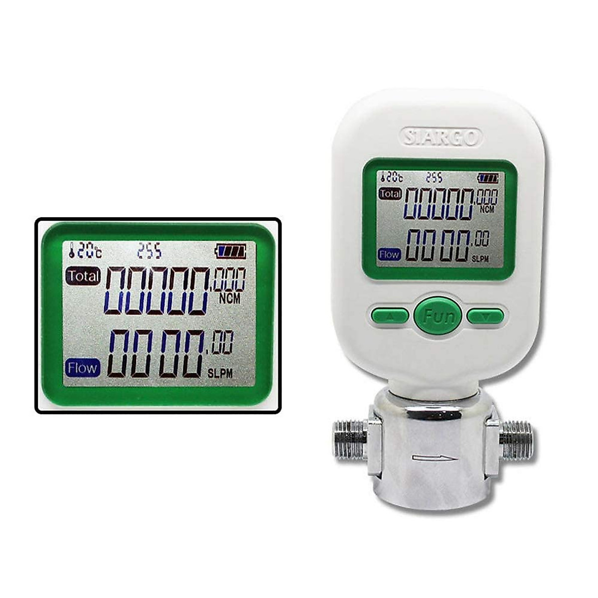 Gas Flow Meter Tester, Digital Portable Gas Mass Air Flow Rate Meter MF5712 MF5706 (0-20L/Min)