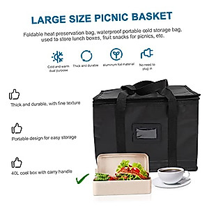 ULTECHNOVO Insulation Bags Reusable Grocery Bags Catering Foldable Shopping Bag Insulated Bags for Food Grocery Shopping Bags Restaurant Insulated Bag Cooler Bag Jumbo Insulated Bag