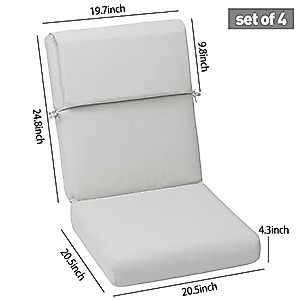 BPS Outdoor Chair Cushion 45''L x 21''W x 4.3''H Patio Furniture Seat Cushion Olifen Fabric Slipcover Sponge Foam - Set of 4