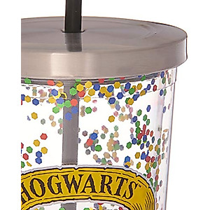 Spoontiques Hogwarts Glitter Cup w/Straw