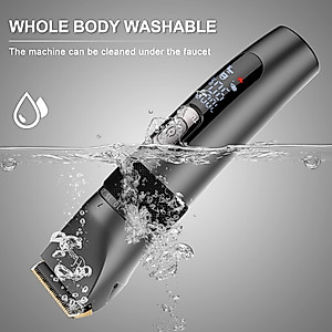 Hatteker Adjustable Beard Trimmer Hair Cutting Kit Hair Clippers for Men Cordless Waterproof Three-Speeds/15-pieces Hair Trimmer USB Rechargeable