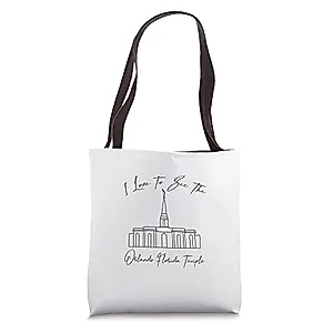 Orlando FL Temple, I love to see my temple, calligraphy Tote Bag
