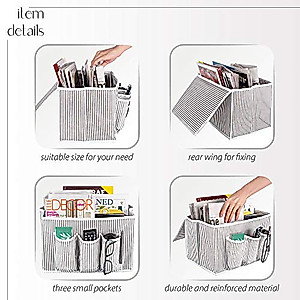 EDNA HOME Bedside Storage Organizer, Bunk Bed Caddy, Multiple Hanging Pockets with Great Volume for Bedrooms, Dorm & Hospital Rooms, Baby and Kids Beds and More, Gray