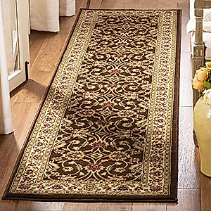 SAFAVIEH Lyndhurst Collection 2'3" x 12' Brown / Ivory LNH553 Traditional Oriental Non-Shedding Living Room Bedroom Runner Rug