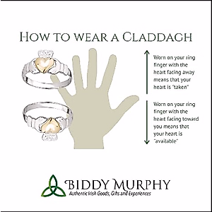 Biddy Murphy Women's Claddagh Maids Ring Made in Ireland Classic Sterling Silver Traditional Claddagh Design Fine Details Made in Co. Dublin by Irish Artisan Jewelers Size 6