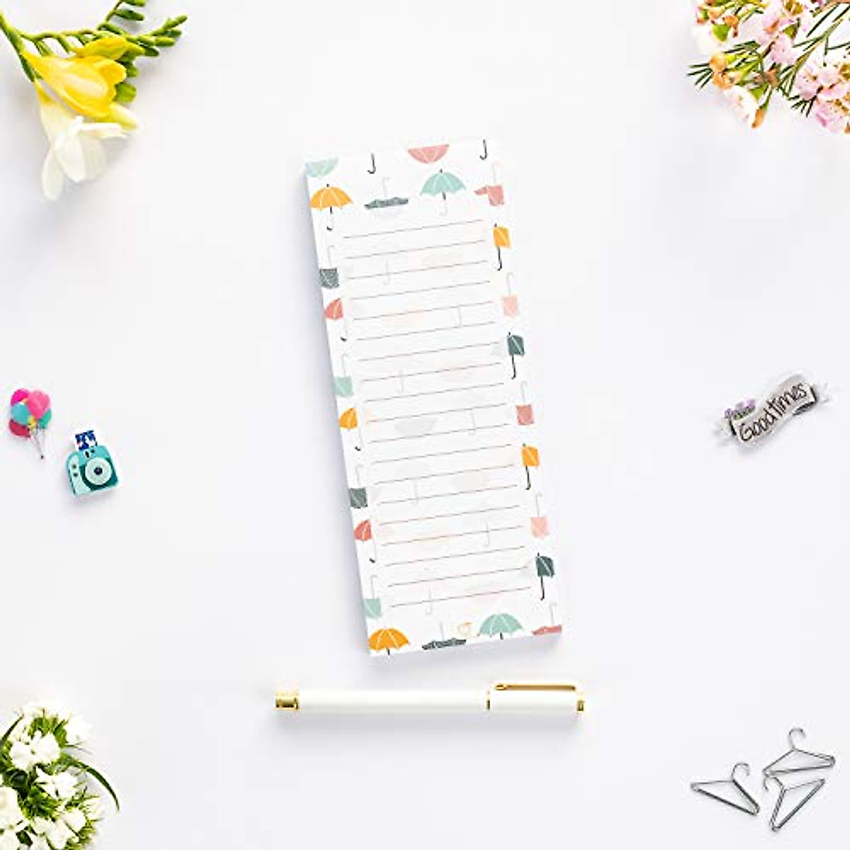 Peach Tree Shade Magnetic Notepads, 6-Pack 60 Sheets Per Pad 3.5” x 9”, for Fridge, Kitchen, Shopping, Grocery, To-Do List, Memo, Reminder, Note, Book, Stationery, (Funnotes)