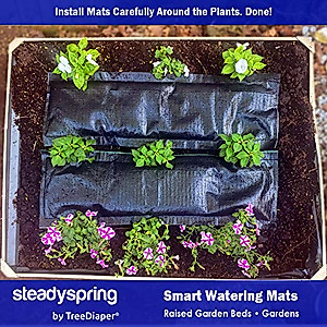 Smart Watering Mat for Raised Garden Beds 30-Day Irrigation Refills with Rain for Gardens, Tomato Plants, Flowers (2-Pack)