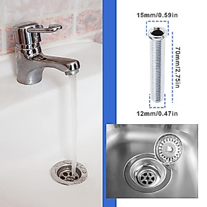 Micro Traders 70mm Ceramic Wash Basin Extended Bolt Screw Kitchen Sink Basket Strainer Plug Screw for Marble Artificial Quartz Stone Wash Basin