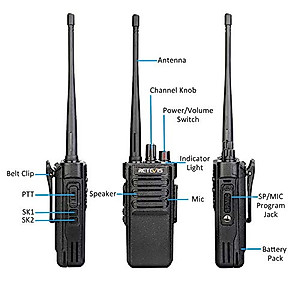 Retevis RT29 Walkie Talkies for Adults Long Range, Heavy Duty Two Way Radios with 3200mAh Rechargeable,Emergency Alarm 2 Way Radios with Charging Station(6 Pack)