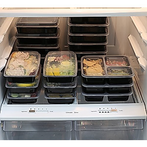 10 Pack - SimpleHouseware 3 Compartment Food Grade Meal Prep Storage Container Boxes (36 ounces)